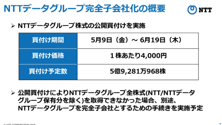 NTTによるNTTデータの完全子会社化TOBの深層：「大NTT化」への布石か？ | M&Aバリュエーション（企業価値評価）ブログ